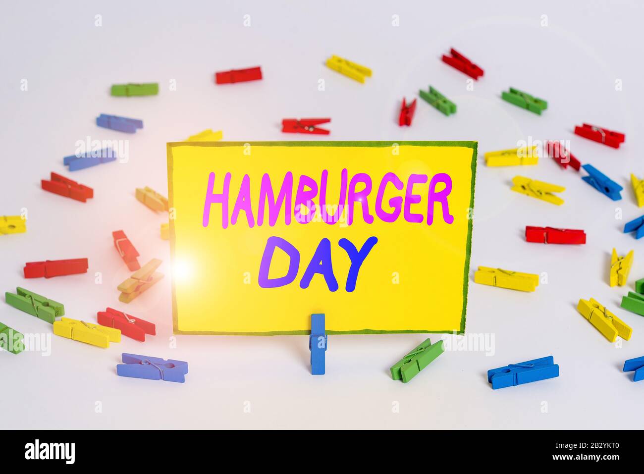 Writing note showing Hamburger Day. Business concept for celebrates the ...