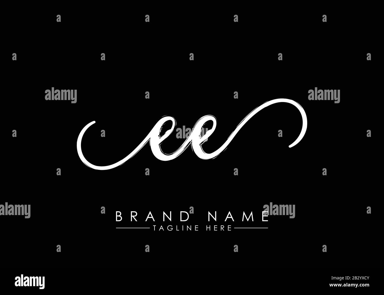 E E Initial handwriting logo vector, Handwriting logo design with Brush ...