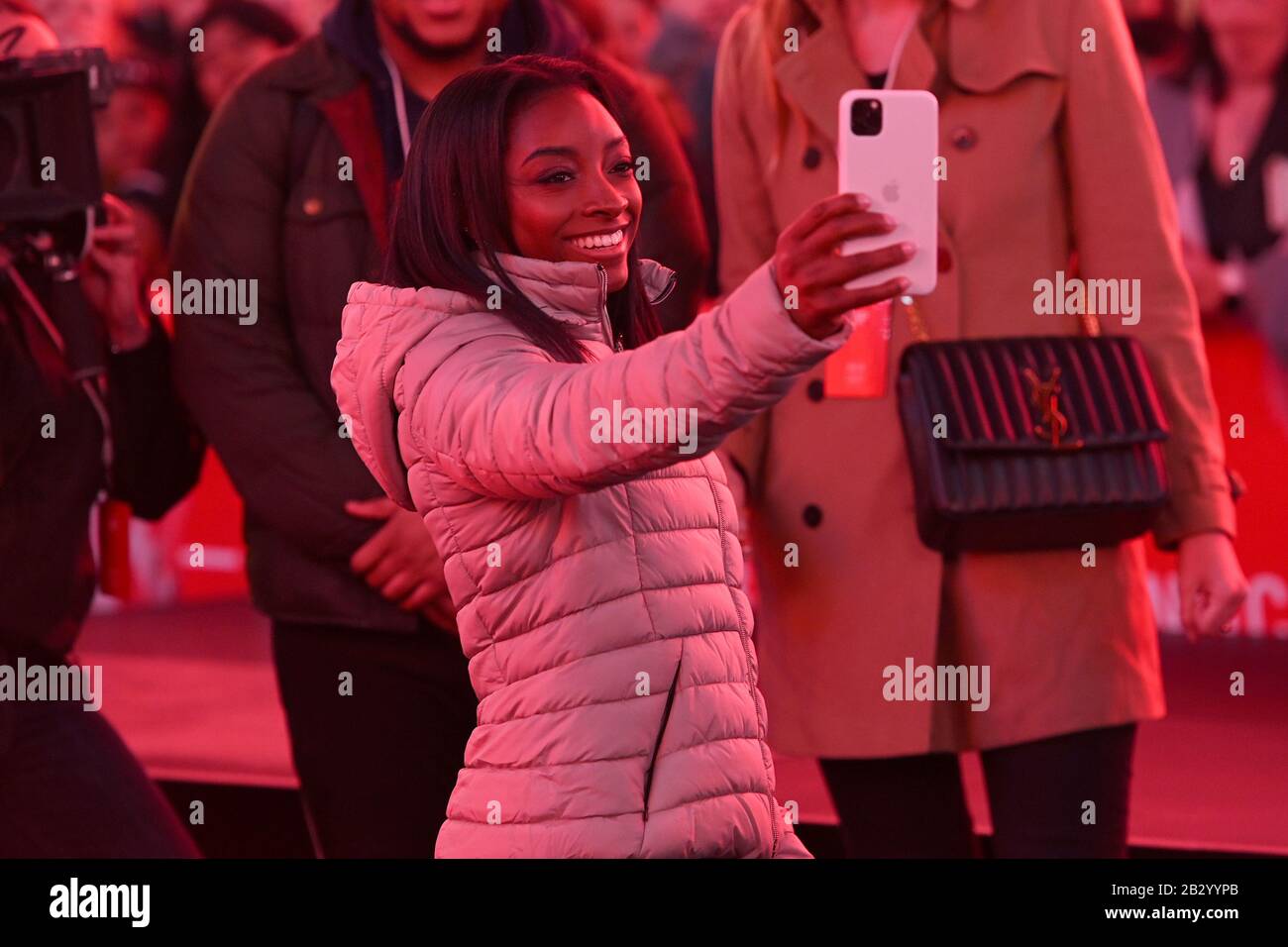 New York, USA. 03rd Mar, 2020. Olympic gold medalist Simone Biles ...
