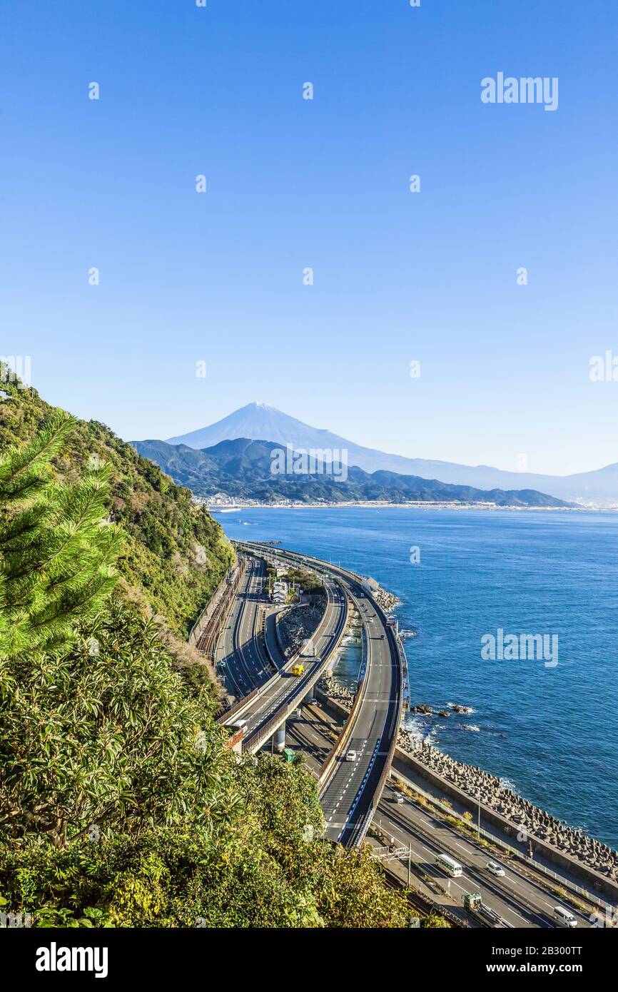 Mt. Fuji and motorway in Japan Stock Photo - Alamy