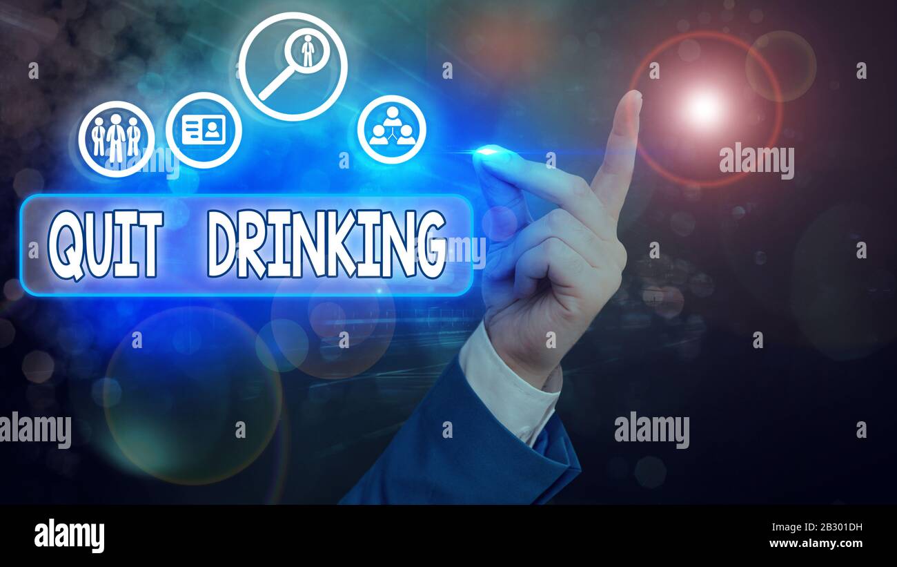 Handwriting text Quit Drinking. Conceptual photo involves staying away ...