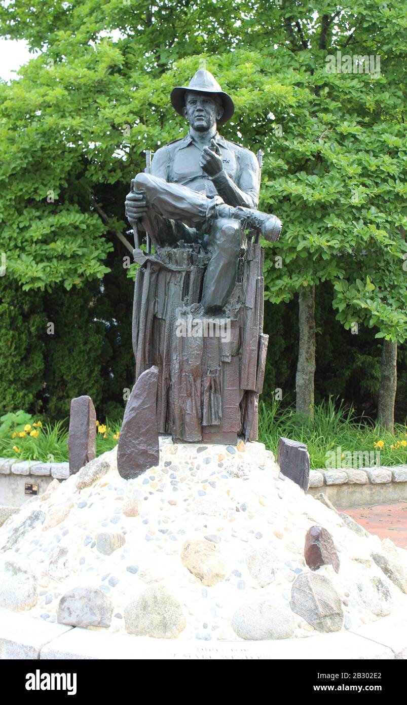 Statue of legendary film director John Ford in downtown Portland, Maine ...