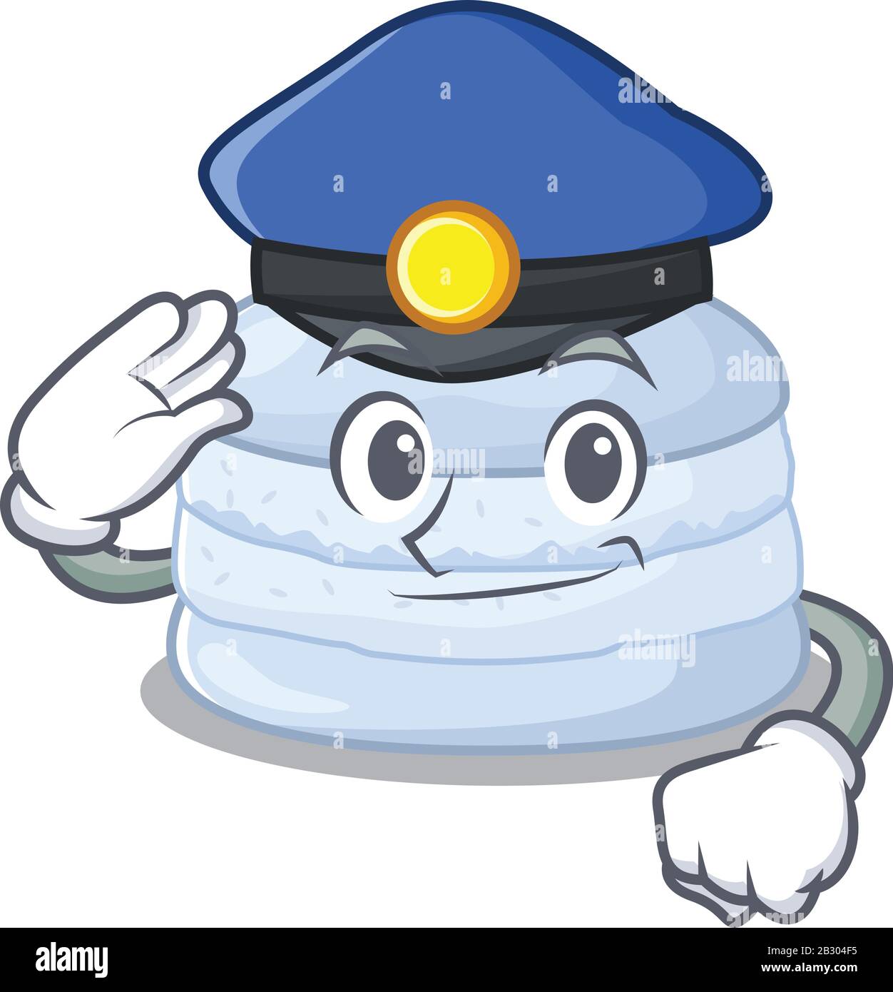 A manly blueberry macaron Cartoon concept working as a Police officer ...