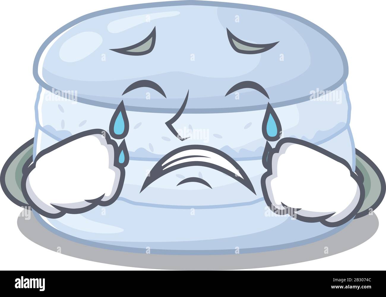 Blueberry macaron cartoon character concept with a sad face Stock ...