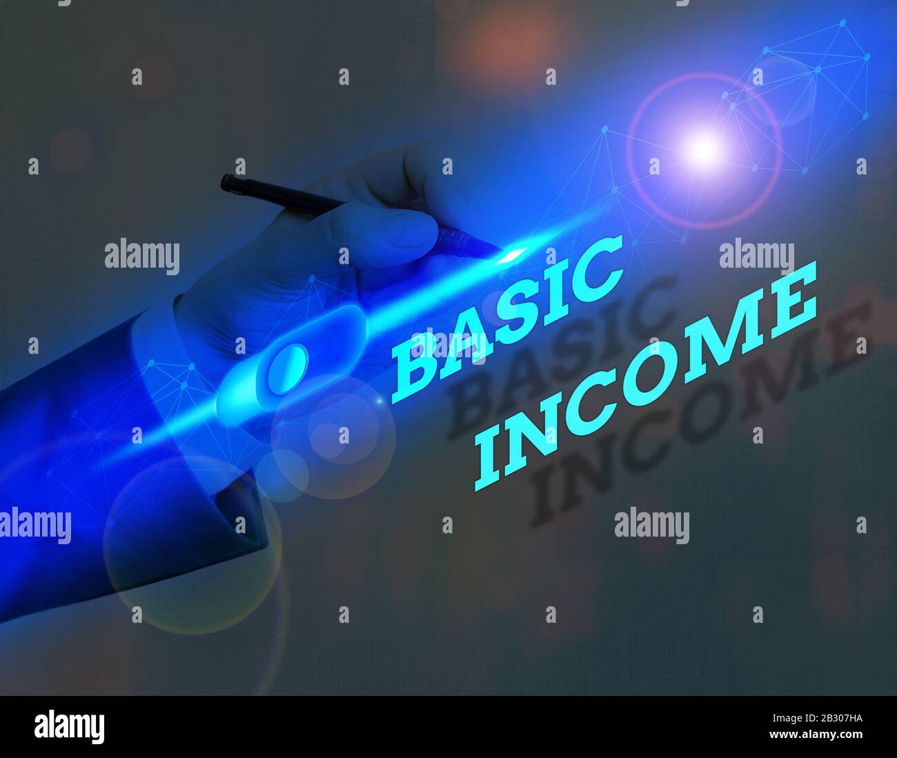 Text sign showing Basic Income. Business photo showcasing periodic cash ...