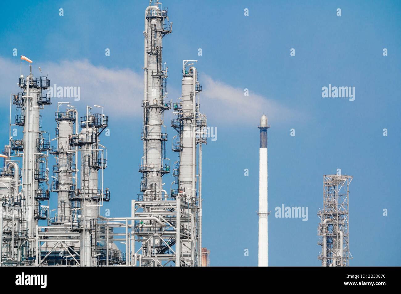 Industrial zone,The equipment of oil refining,Close-up of industrial ...
