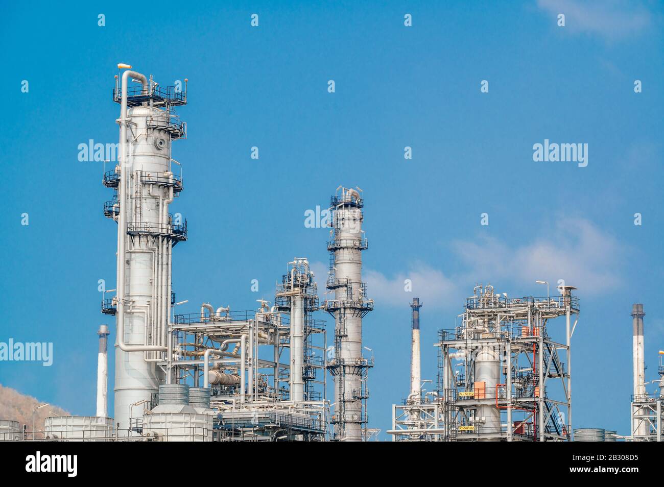 Industrial zone,The equipment of oil refining,Close-up of industrial ...