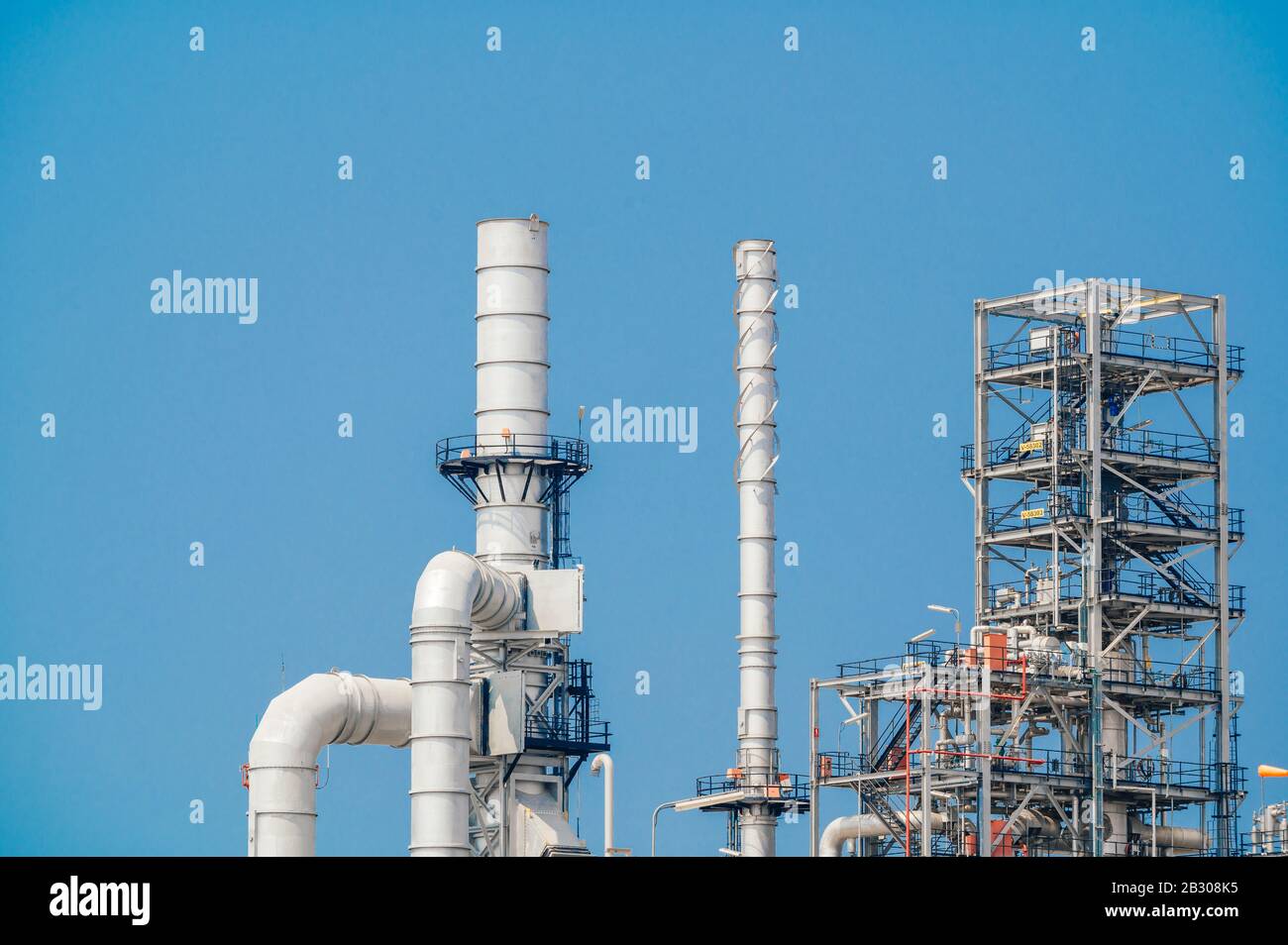 Industrial zone,The equipment of oil refining,Close-up of industrial ...