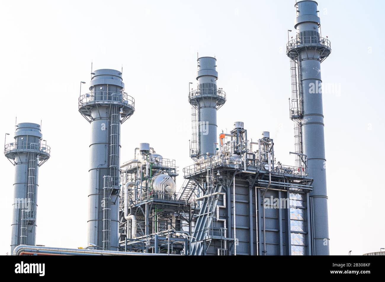 Industrial zone,The equipment of oil refining,Close-up of industrial ...