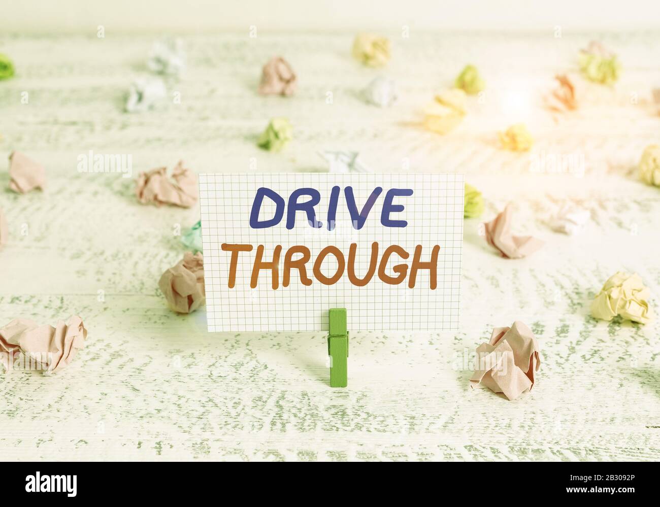 Conceptual hand writing showing Drive Through. Concept meaning place ...