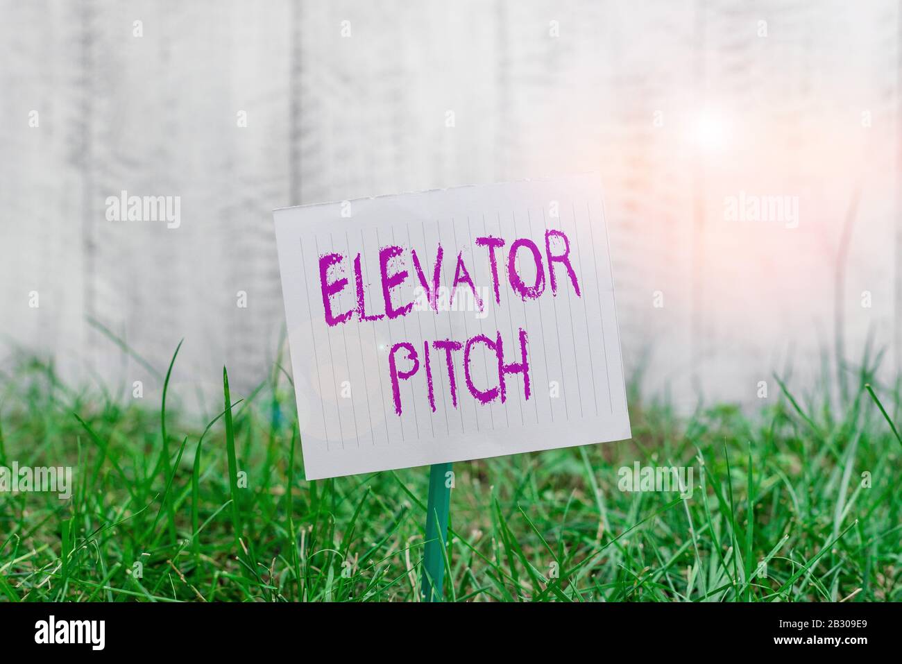Text sign showing Elevator Pitch. Business photo showcasing the ...