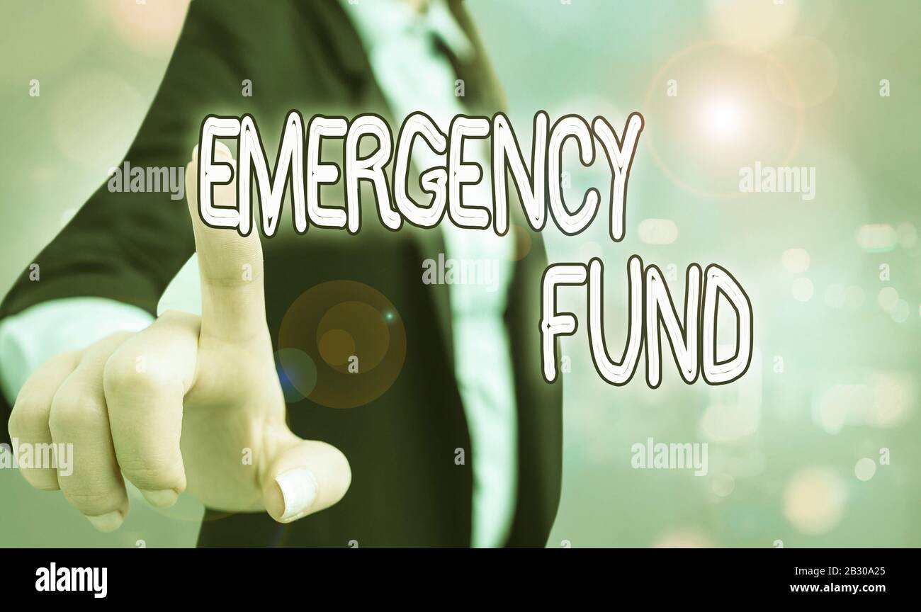 Text sign showing Emergency Fund. Business photo text Money which is ...