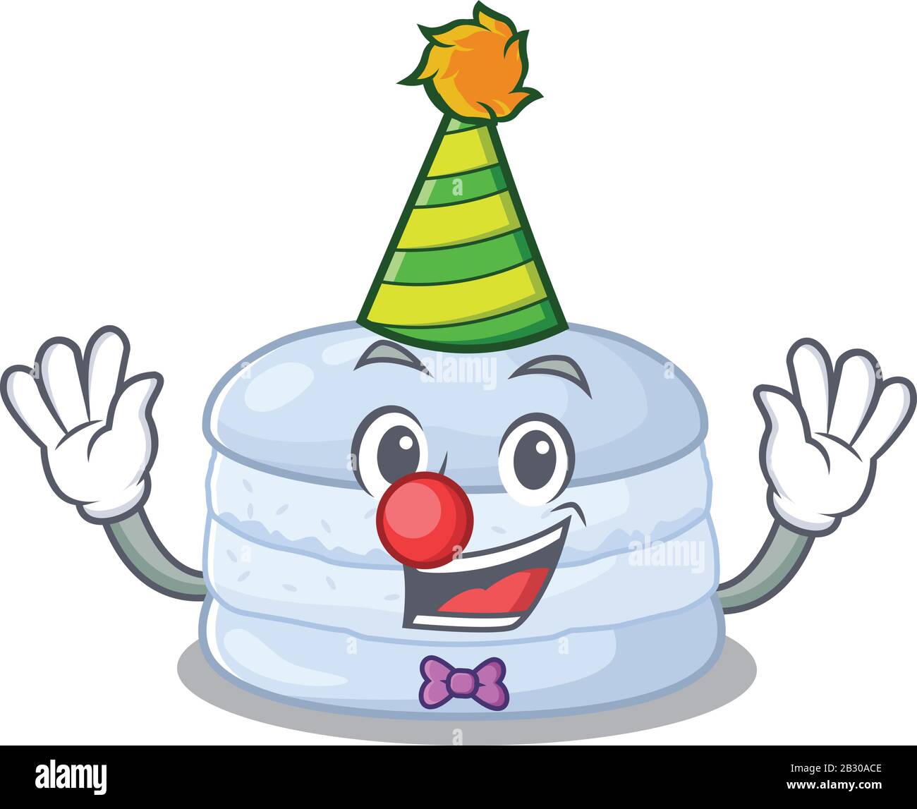 Funny Clown blueberry macaron cartoon character mascot design Stock ...