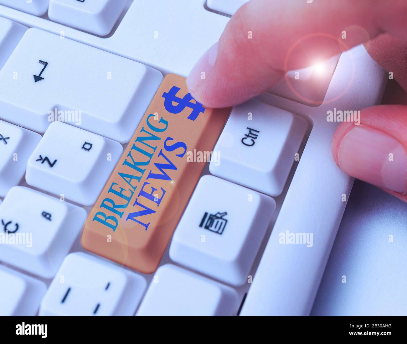Handwriting text writing Breaking News. Conceptual photo Newly received ...