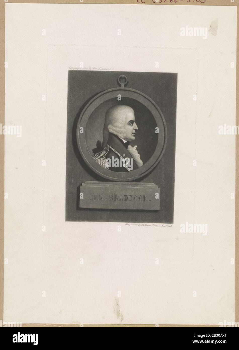 Gen. Braddock - engraved by William Sartain, New York Stock Photo - Alamy