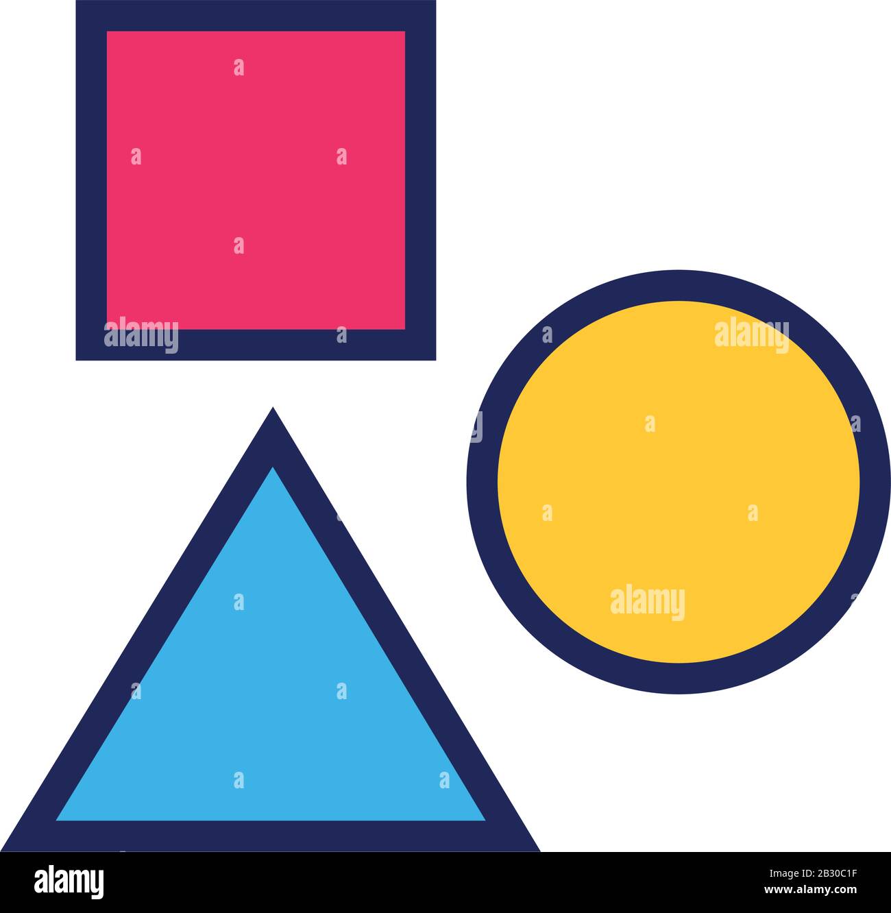 figures geometrics designer line and fill style icon Stock Vector Image ...