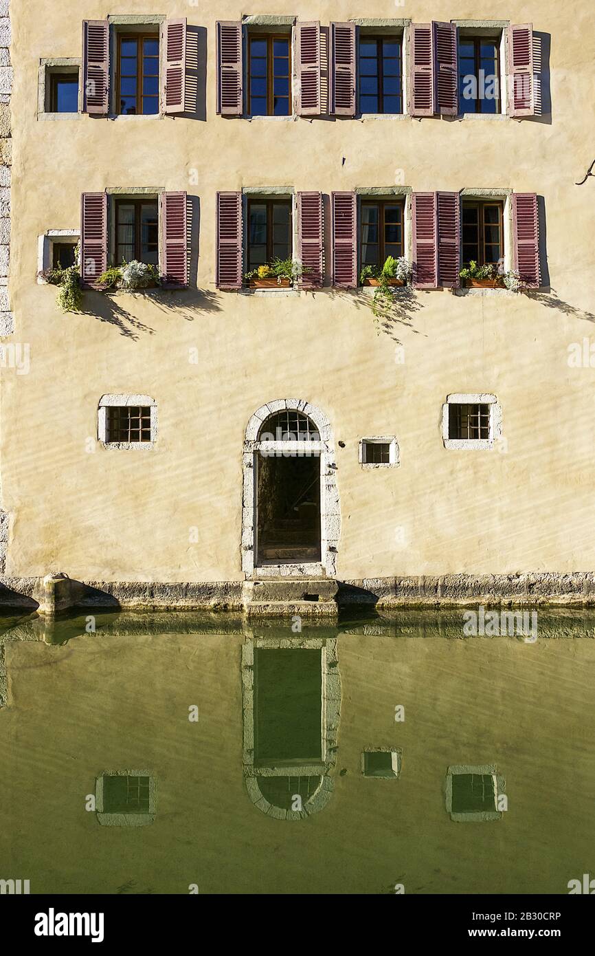 Building Reflected in River Water Annecy France Stock Photo - Alamy
