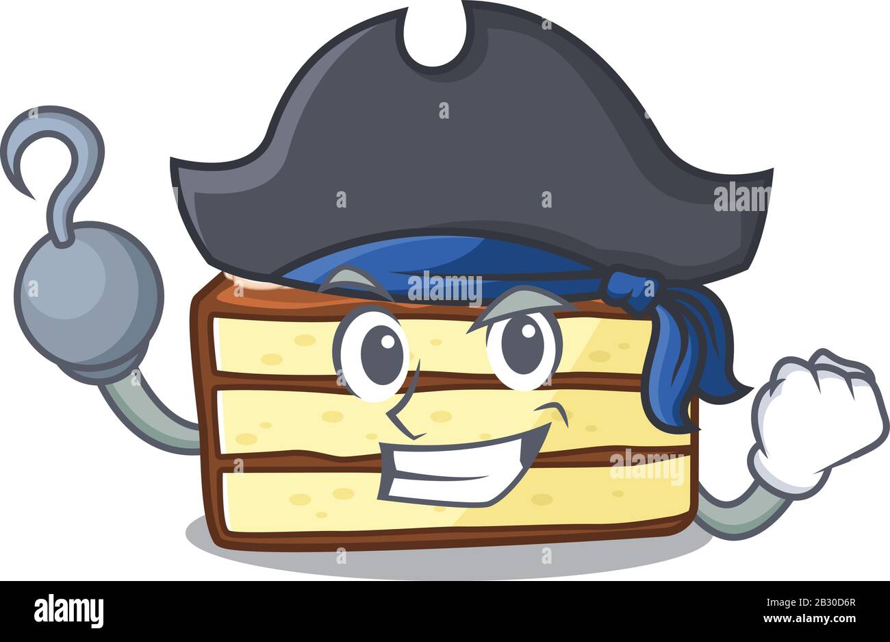 Cute chocolate slice cake mascot design with a hat Stock Vector Image ...