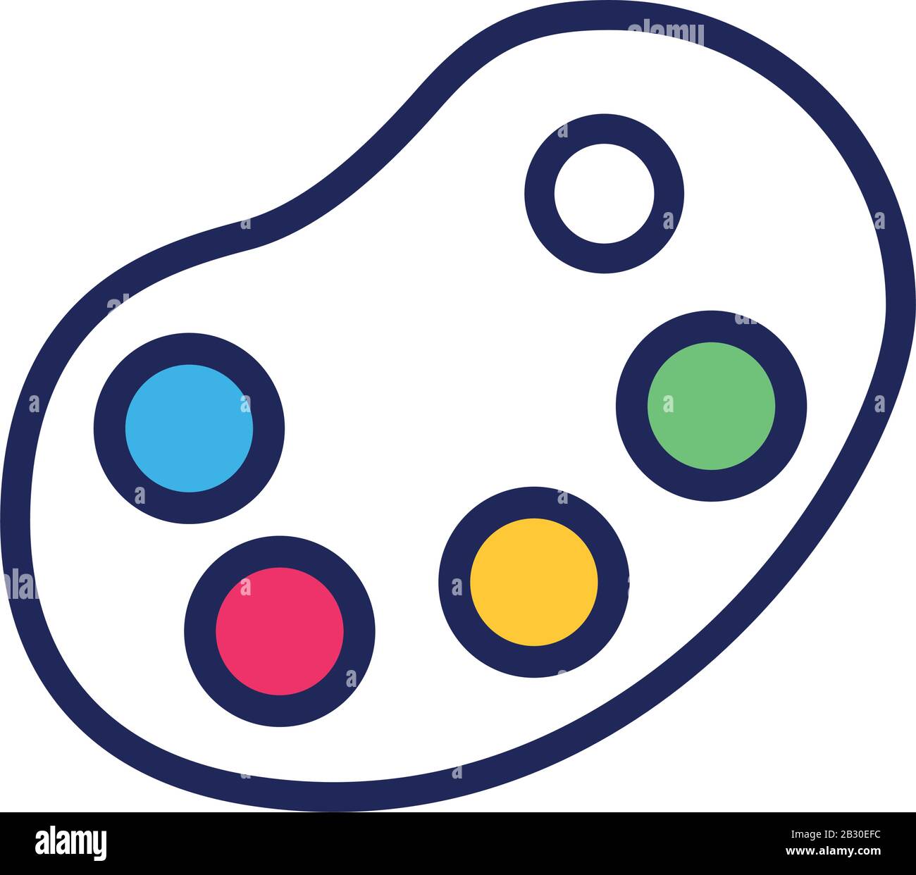 palette paint colors line and fill style icon Stock Vector Image & Art ...