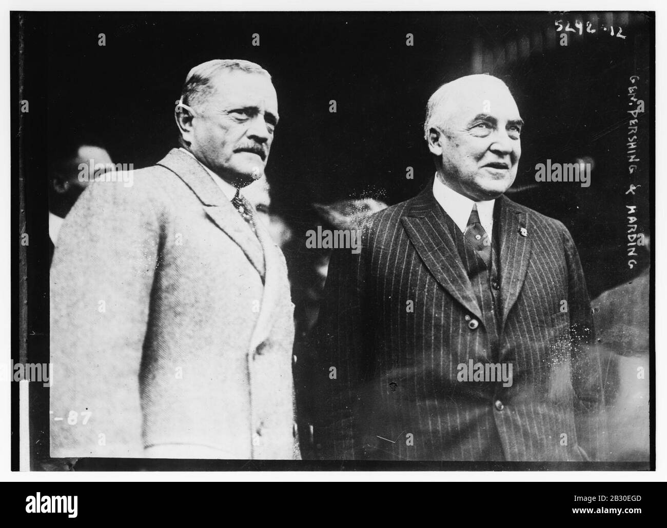 Gen. Pershing and Harding Stock Photo - Alamy