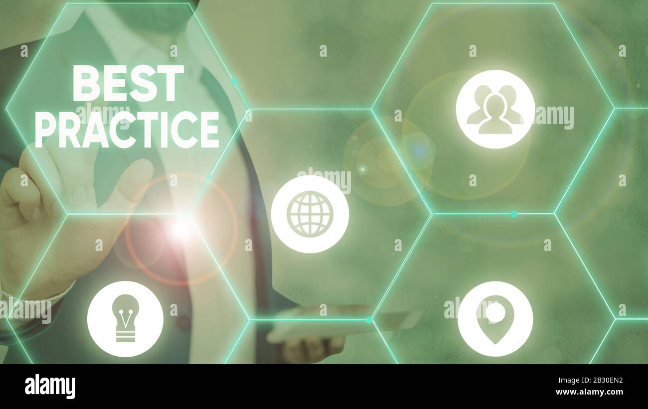 Writing note showing Best Practice. Business concept for commercial or ...