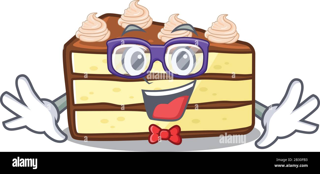 A cartoon concept of Geek chocolate slice cake design Stock Vector ...