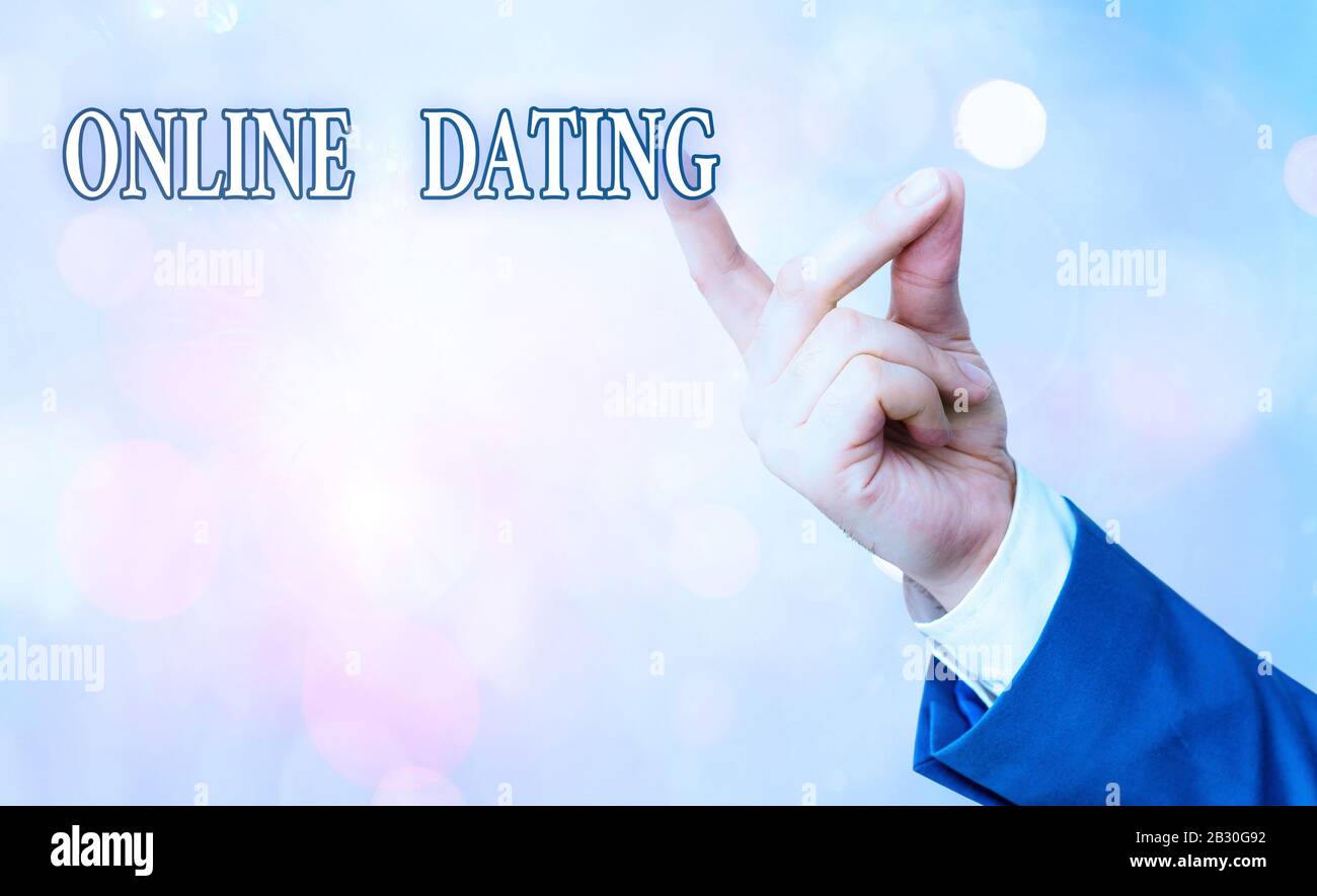 Writing note showing Online Dating. Business concept for practice of ...