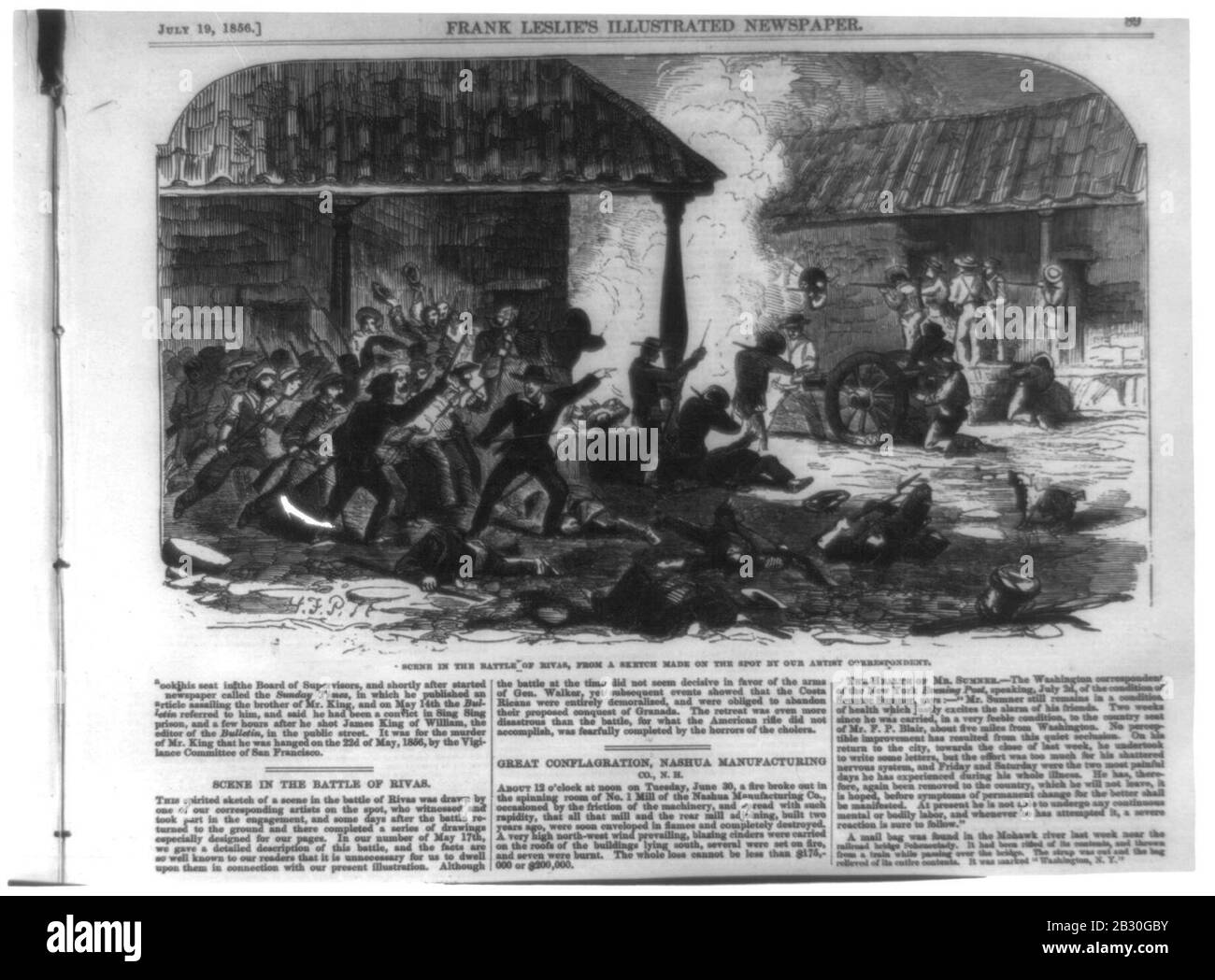 Gen. Wm. Walker's Exp. in Nicaragua) Scene in the Battle of Rivas, from ...