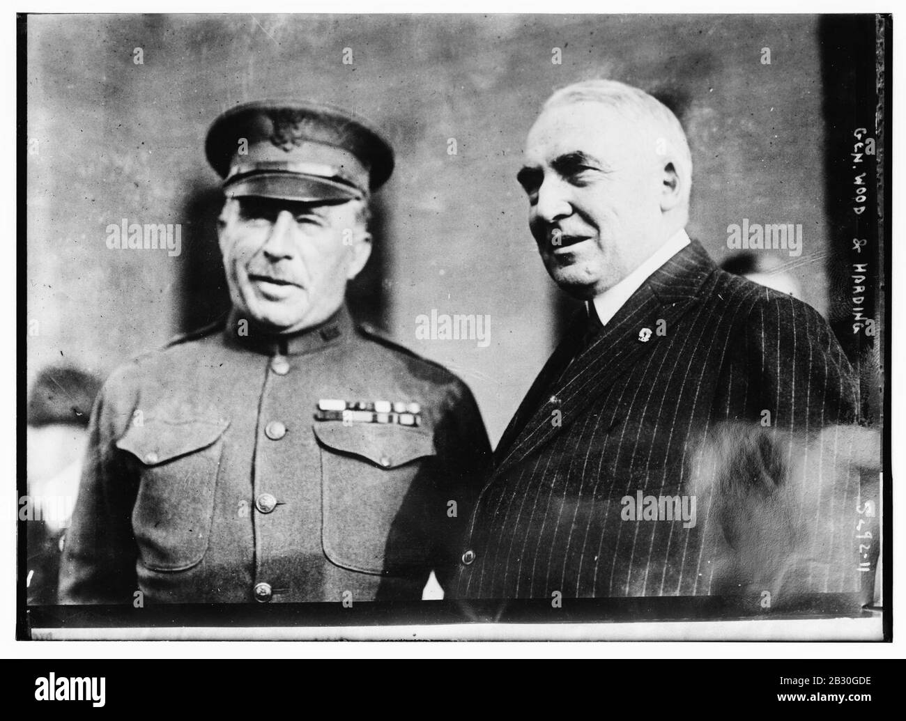 Gen. Wood and Harding Stock Photo - Alamy