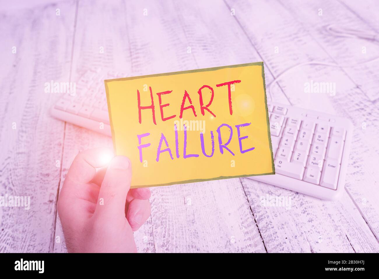 Handwriting text Heart Failure. Conceptual photo the severe failure of ...