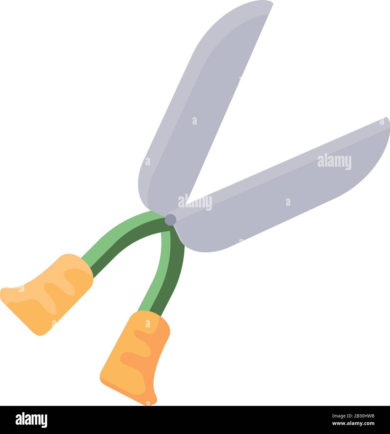 garden shears icon over white background, flat detail style, vector ...
