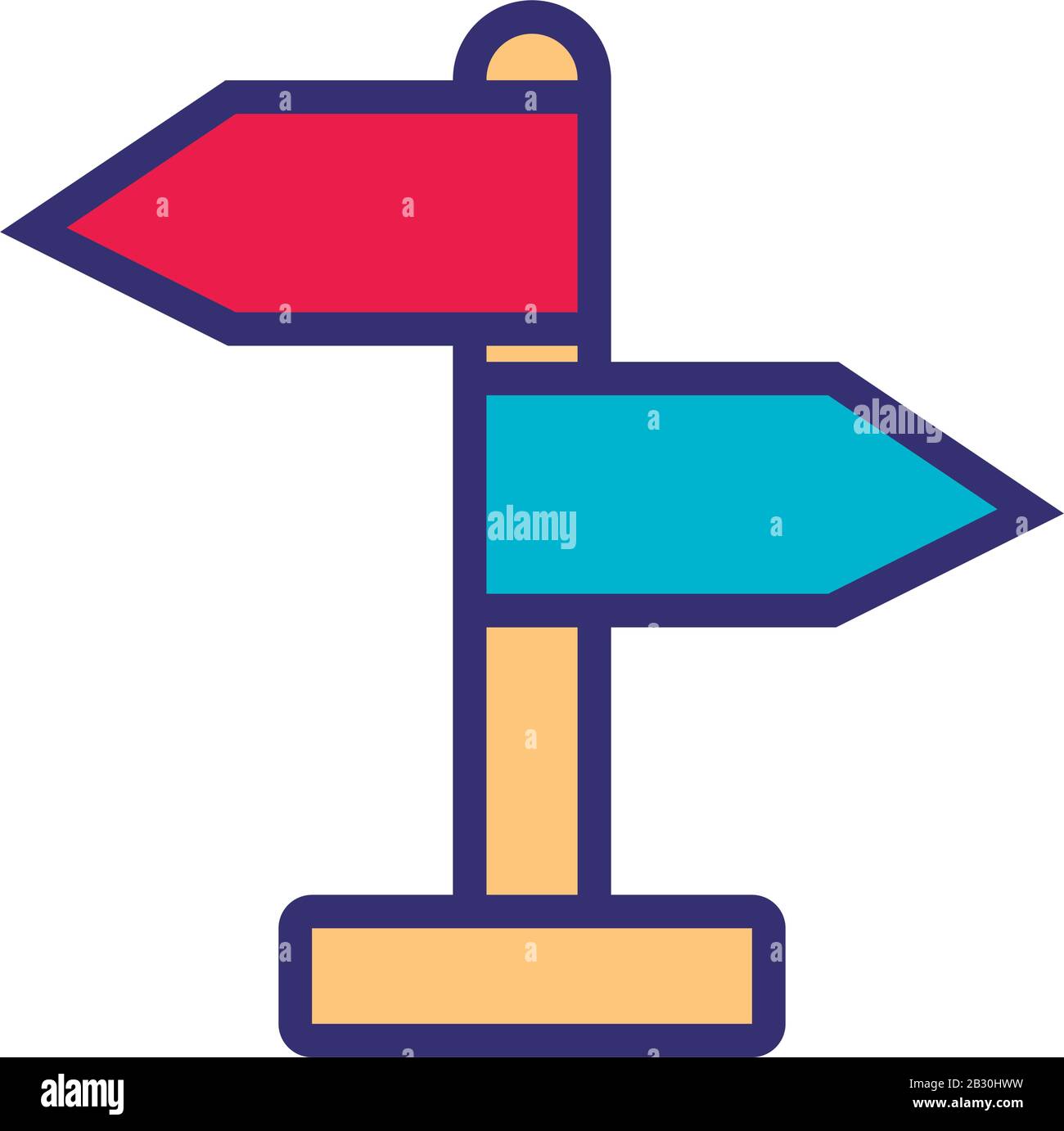 arrow guide signal line and fill style icon Stock Vector Image & Art ...