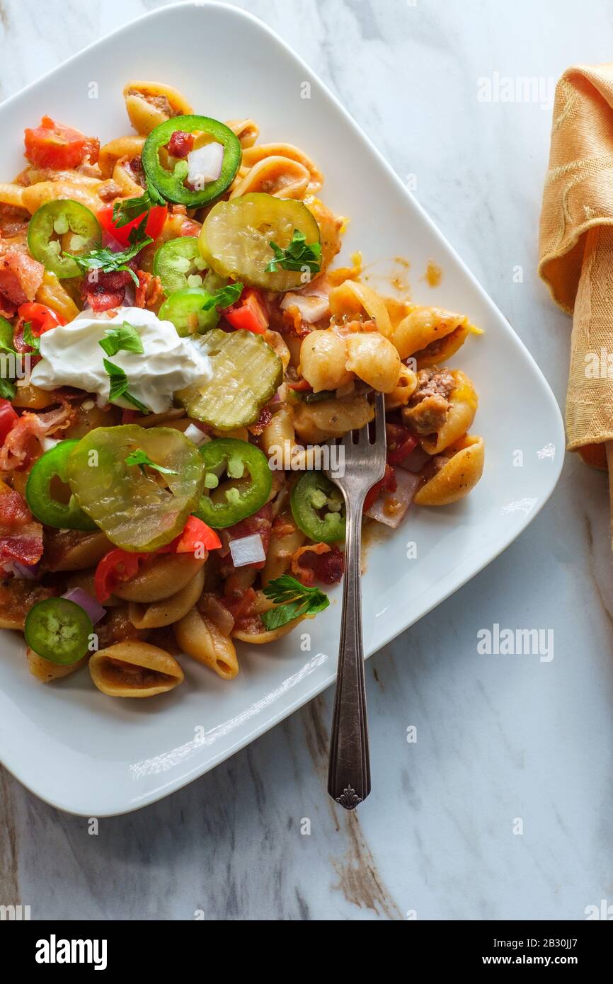 American goulash one-pot meal cheesy loaded beef and macaroni ...