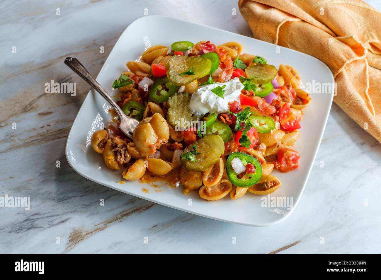 American goulash one-pot meal cheesy loaded beef and macaroni ...