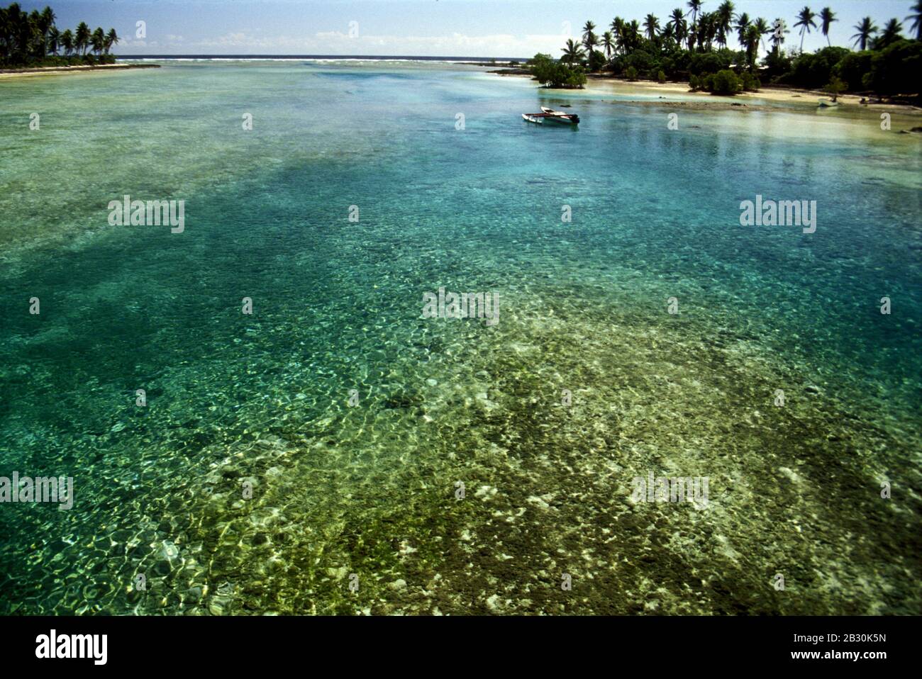 Inter-island channel, Tarawa Atoll, Kiribati, Central Pacific Stock ...