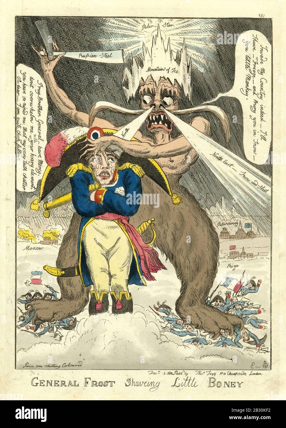 General Frost Shaveing Little Boney (NAPOLEON 151 Stock Photo - Alamy