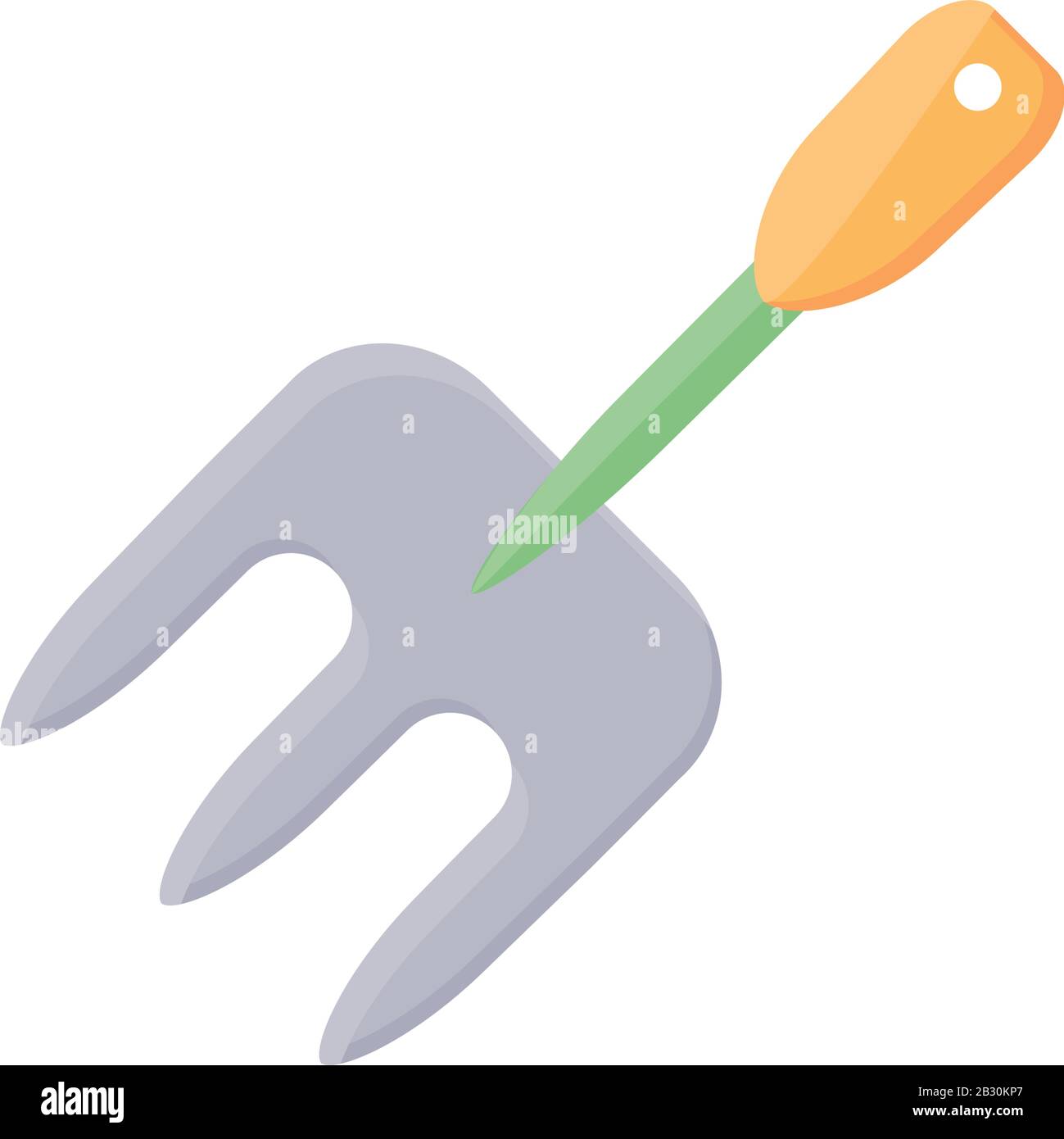 gardening fork icon over white background, flat detail style, vector ...