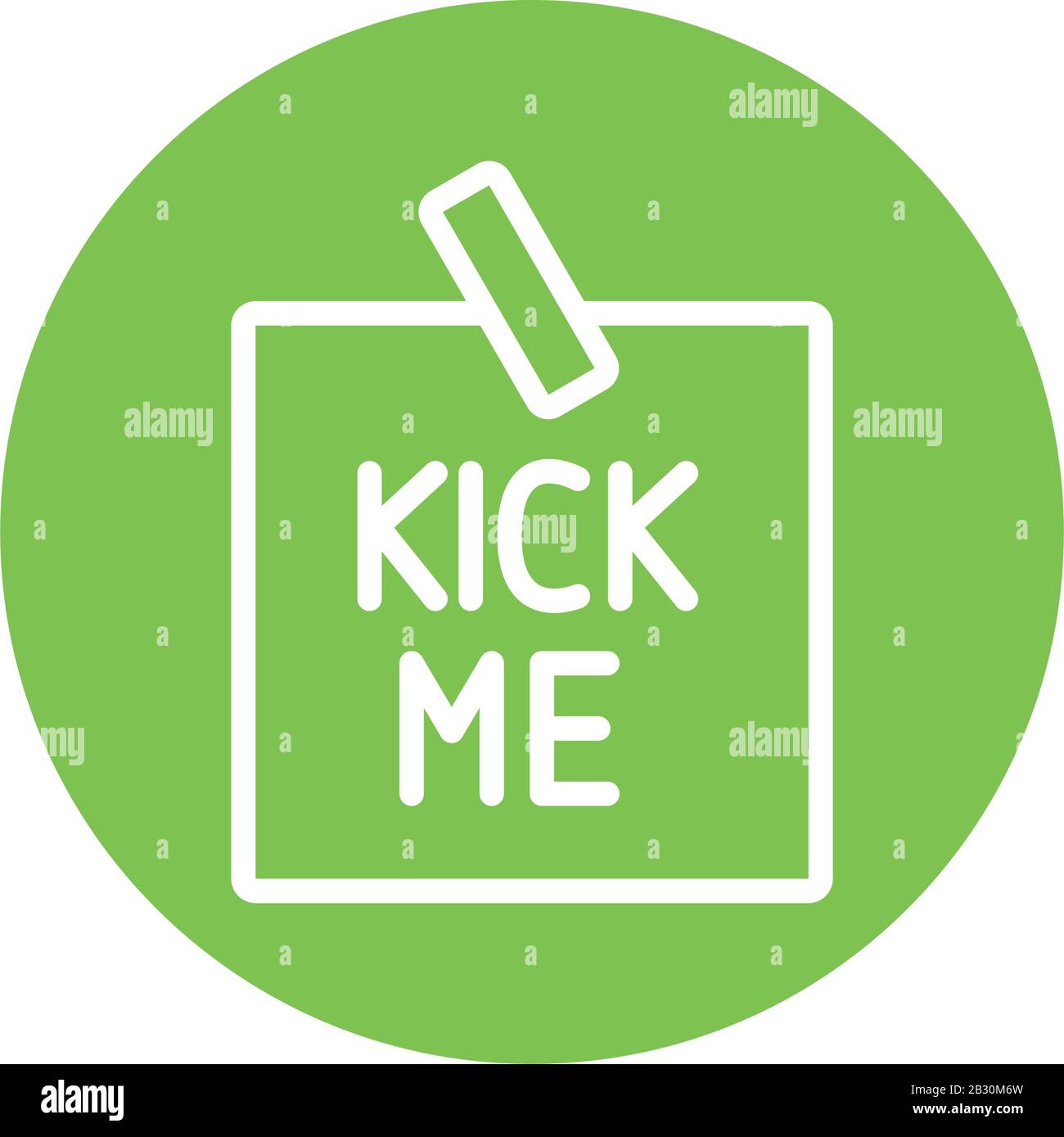 kick me label april fools day line style Stock Vector Image & Art - Alamy
