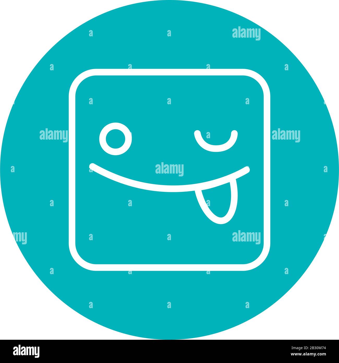 square emoji crazy face line style icon Stock Vector Image & Art - Alamy