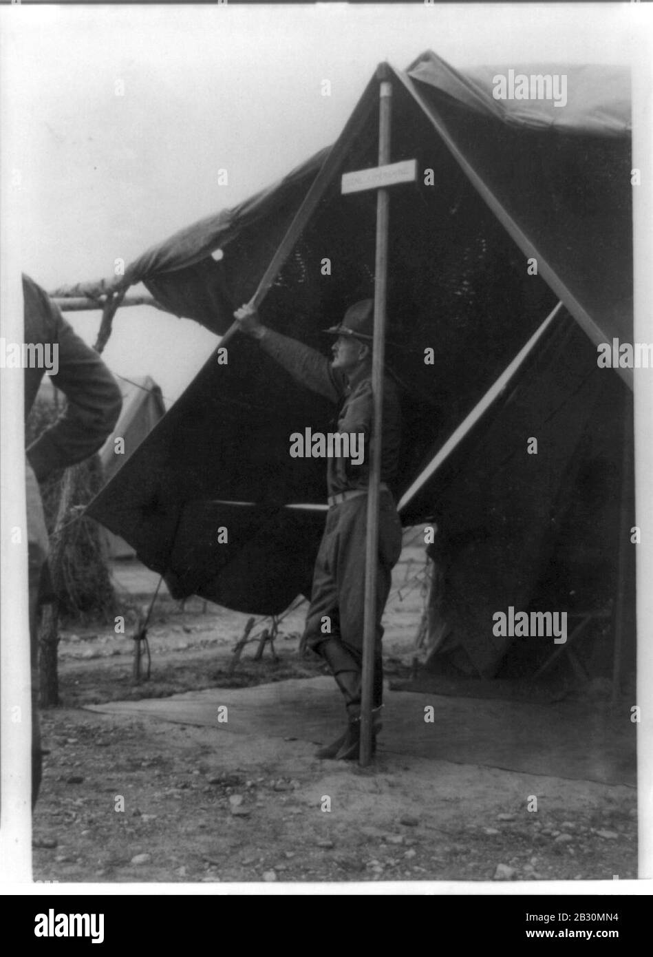 General John Pershing standing in doorway of tent, U.S. Army Punitive ...