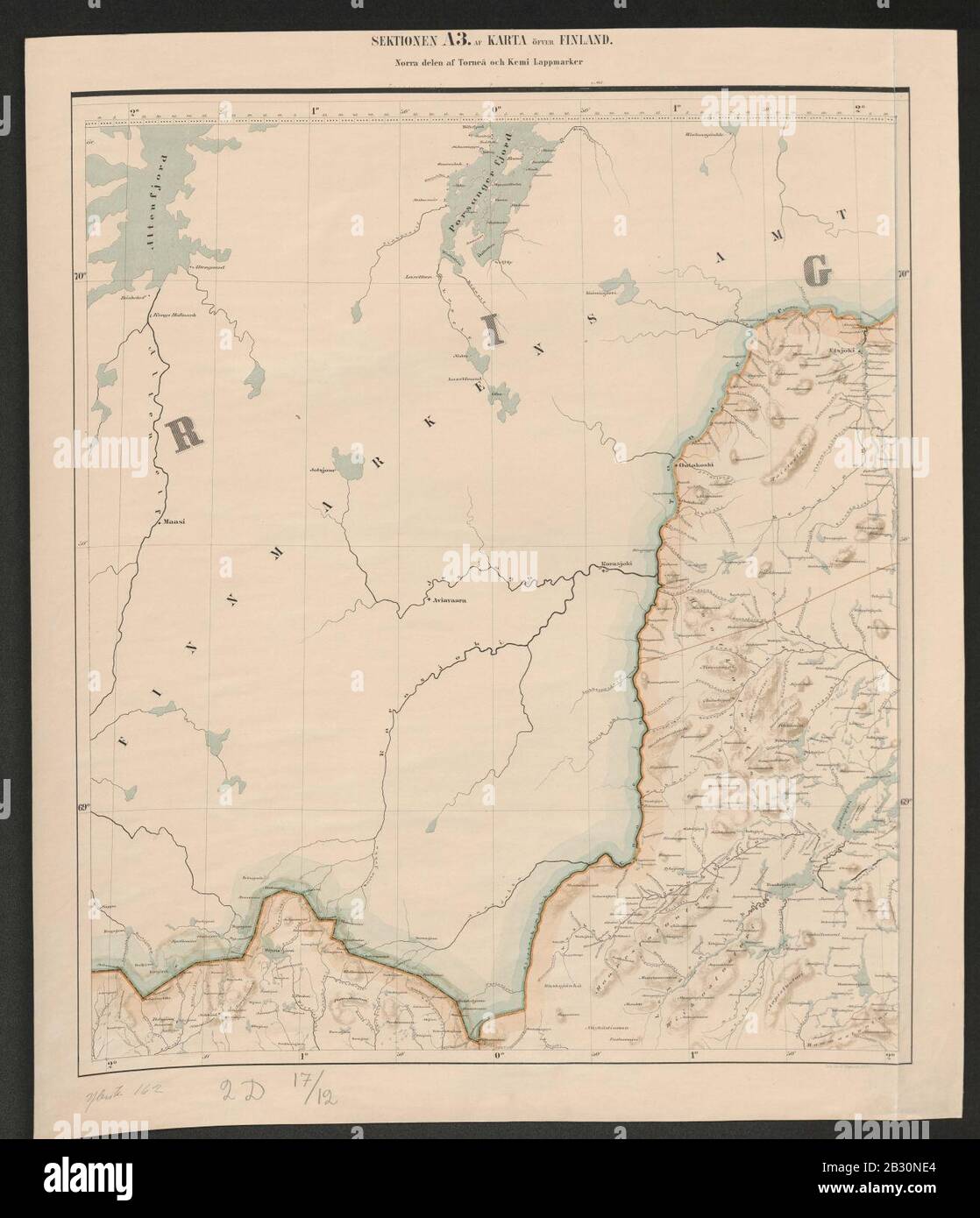 General map of the Grand Duchy of Finland 1863 Sheet A3 Stock Photo - Alamy