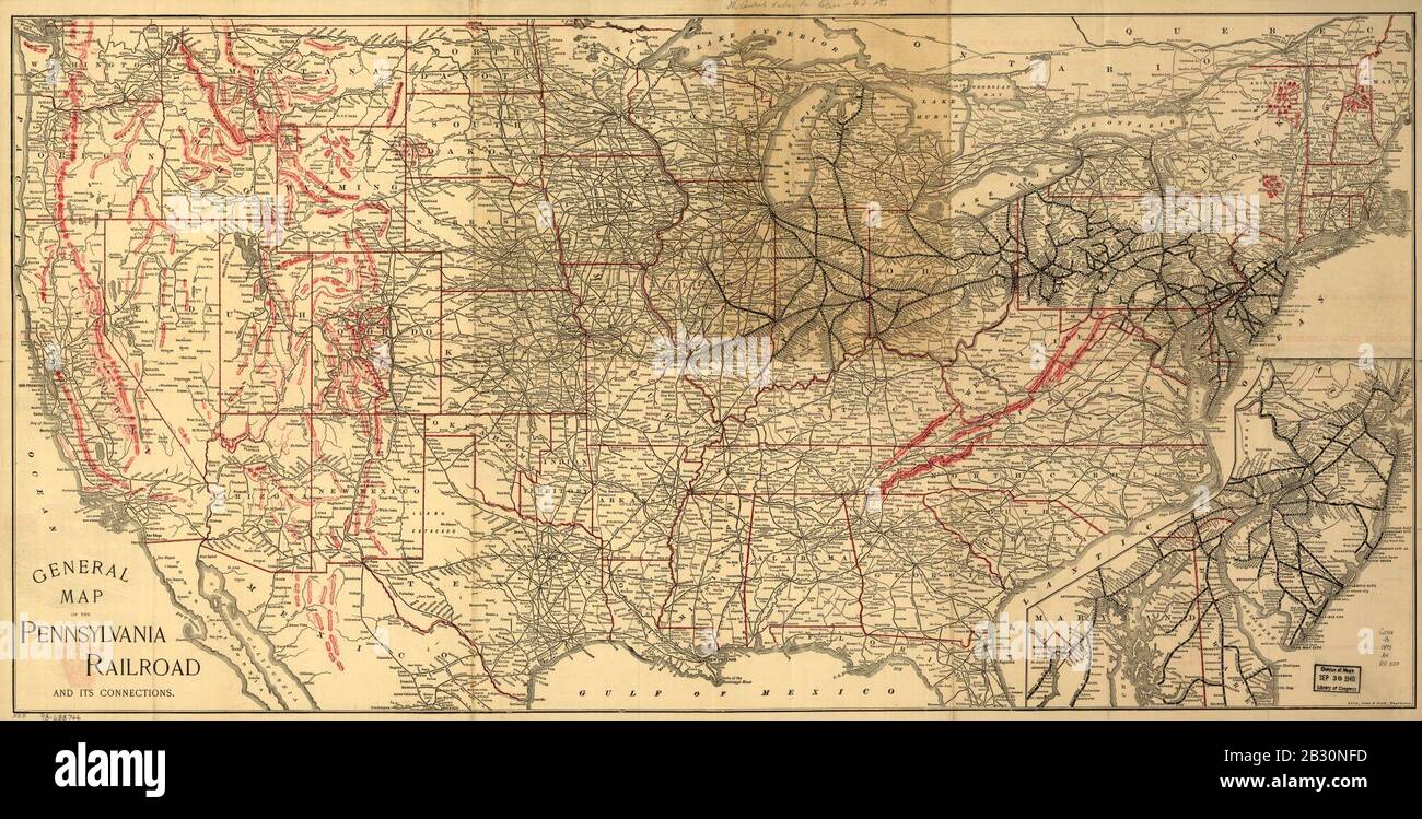 General map of the Pennsylvania Railroad and its connections Stock ...