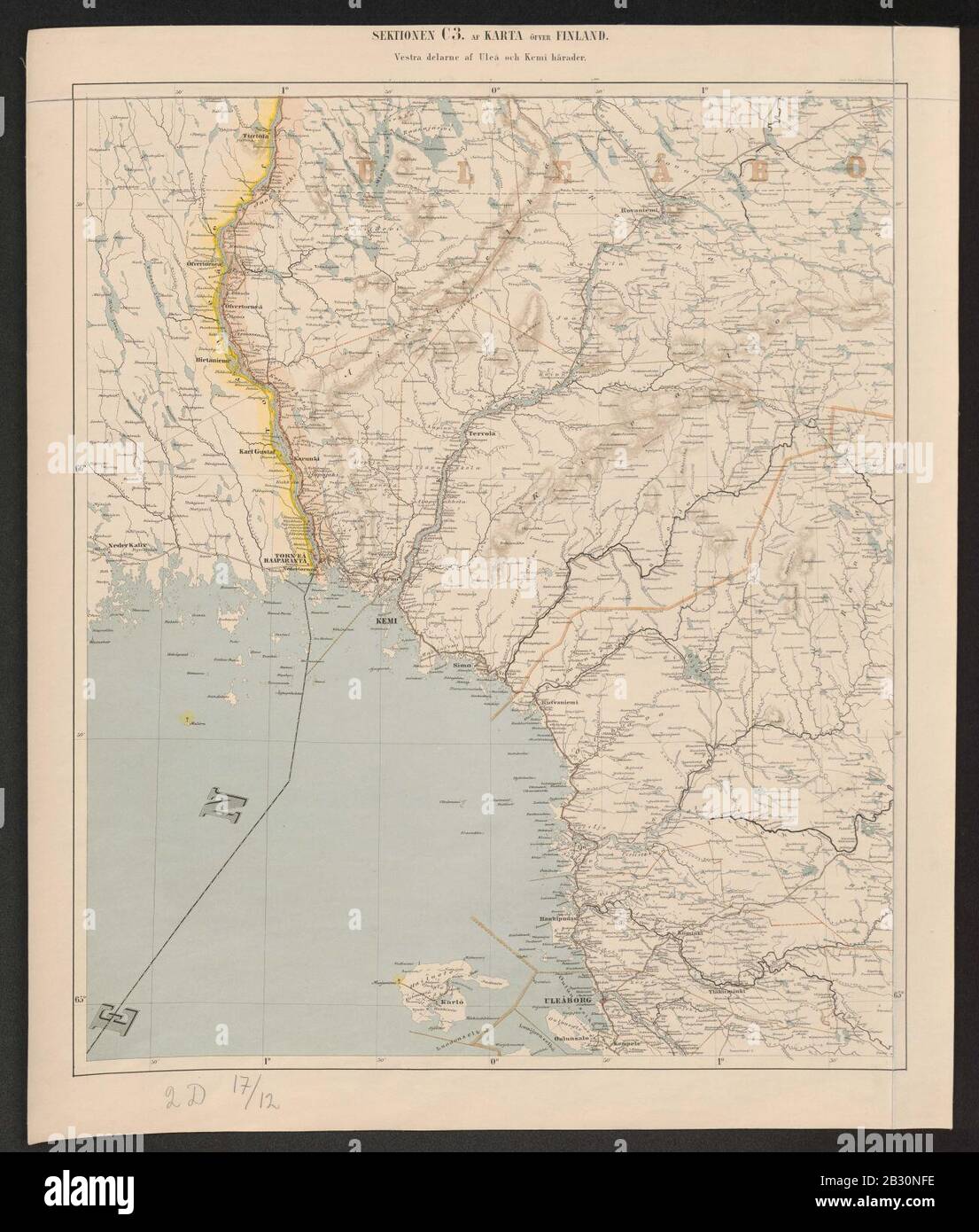General map of the Grand Duchy of Finland 1863 Sheet C3 Stock Photo - Alamy