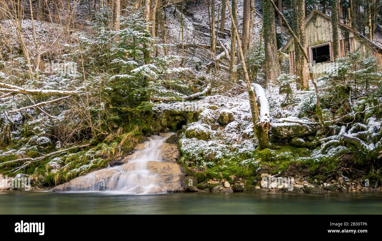 The beautiful snow-covered Eisobel in Allgau in winter Stock Photo - Alamy
