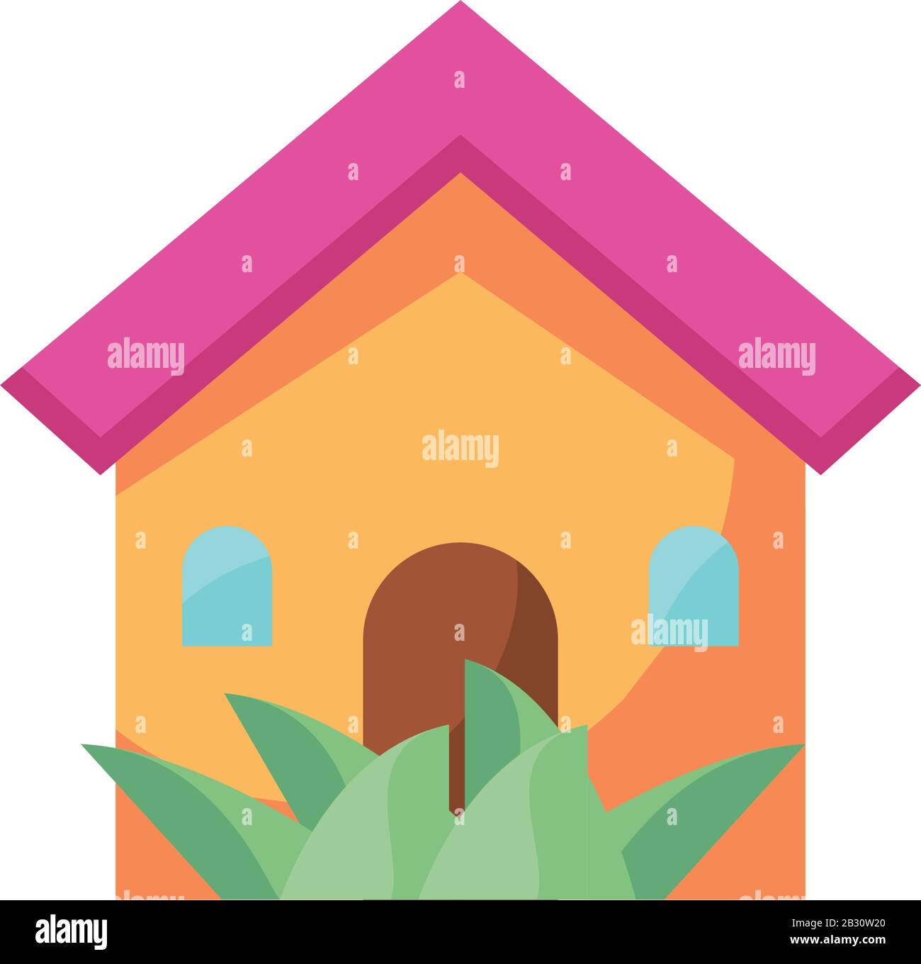 House And Garden Icon Over White Background Silhouette Style Vector 8646