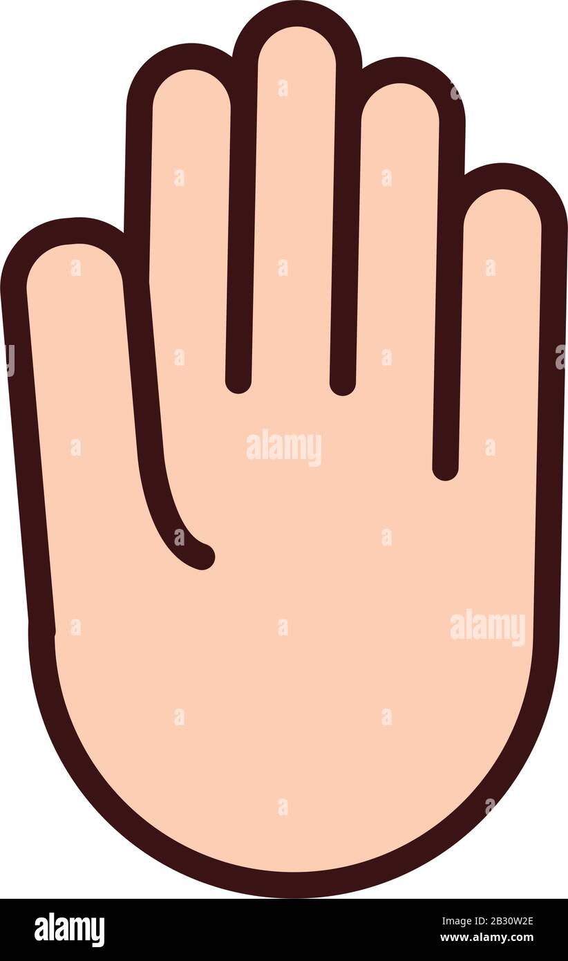 five hand signal line and fill style Stock Vector Image & Art - Alamy