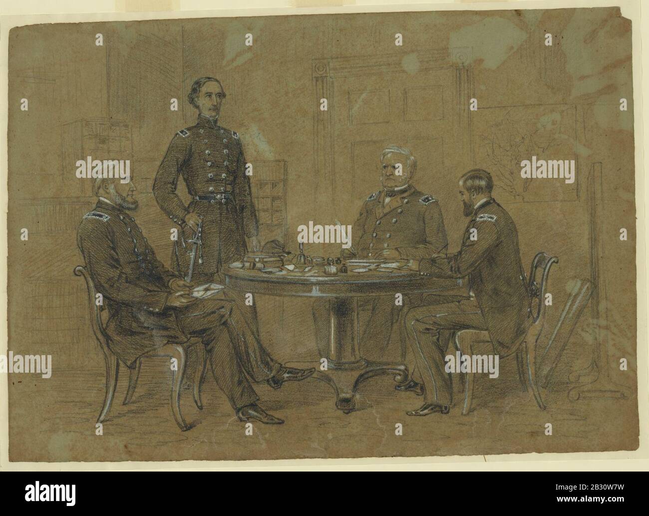 General Scott giving orders to his aides for the advance of the Grand ...