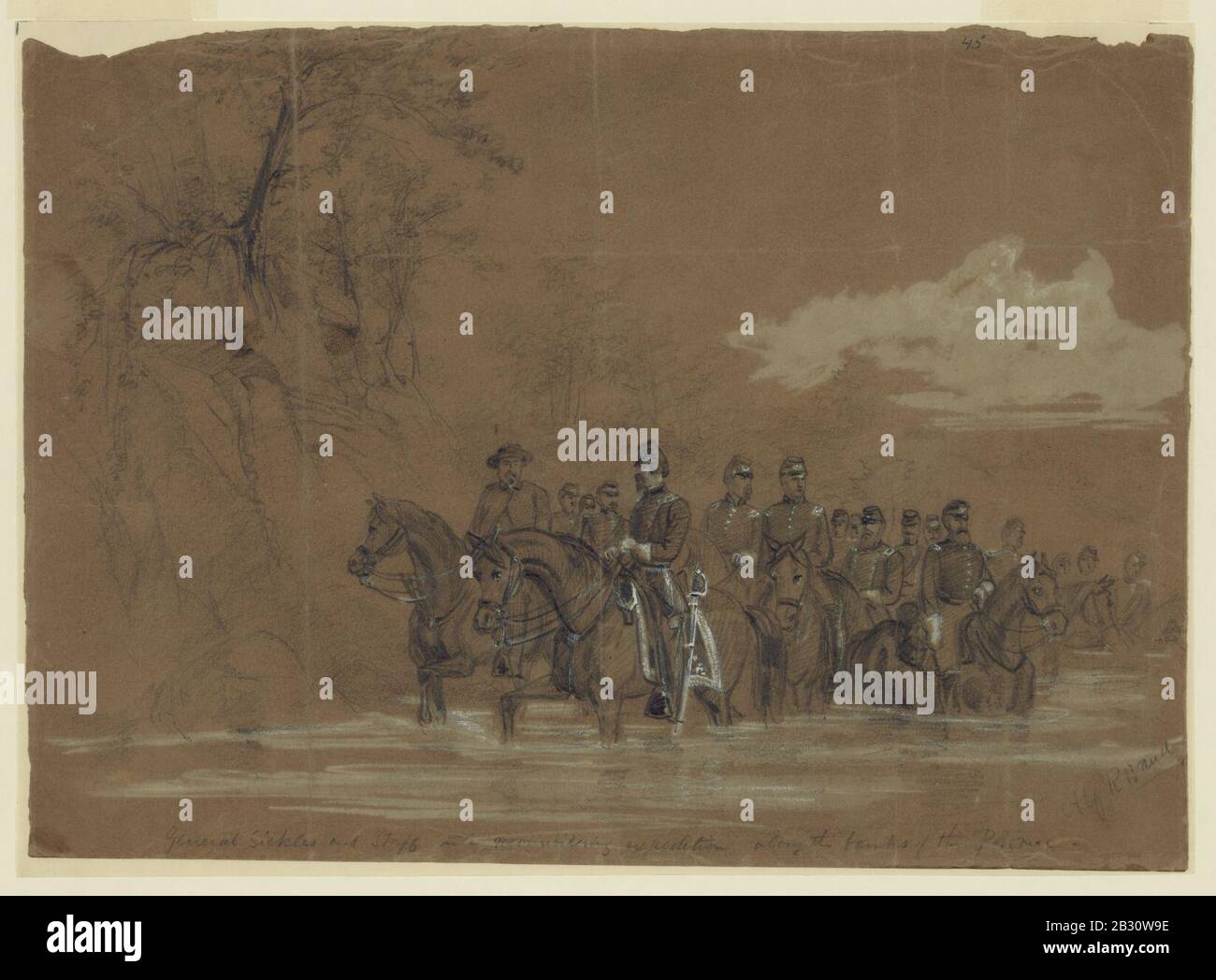 General Sickles and Staff in a reconnoitering expedition along the ...