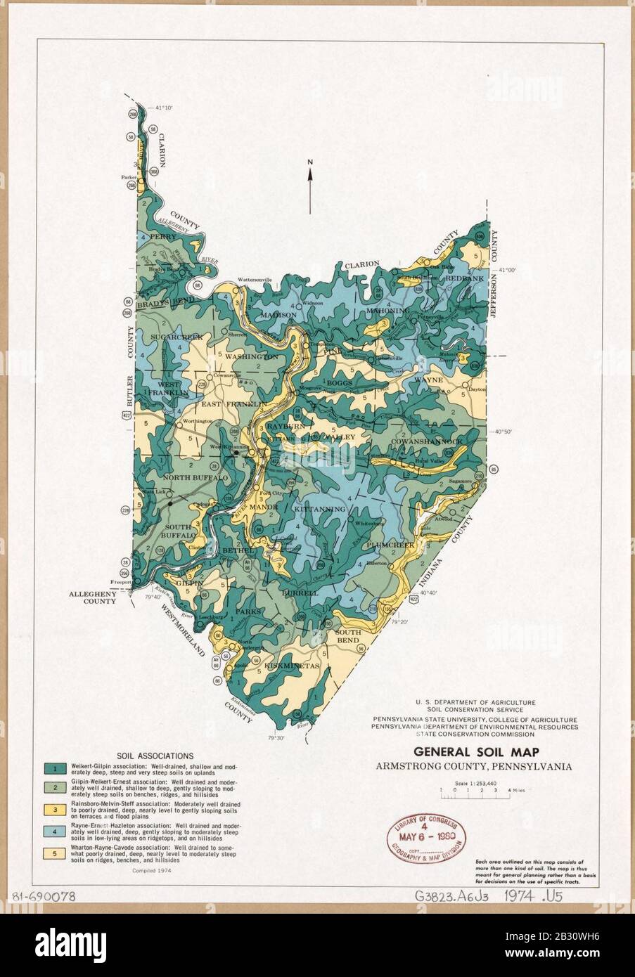 General soil map, Armstrong County, Pennsylvania Stock Photo - Alamy