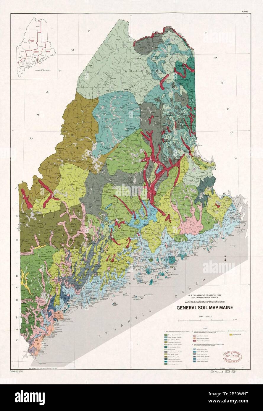 General soil map Maine Stock Photo - Alamy
